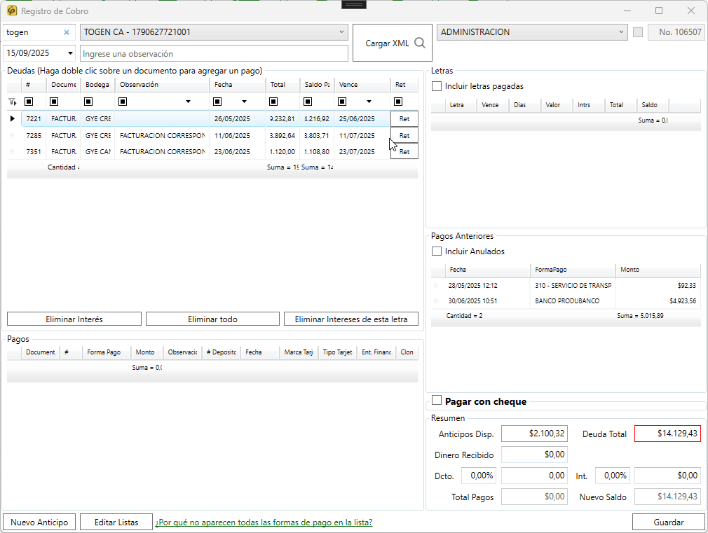 Registrar pagos de clientes | Wiki PCGerente